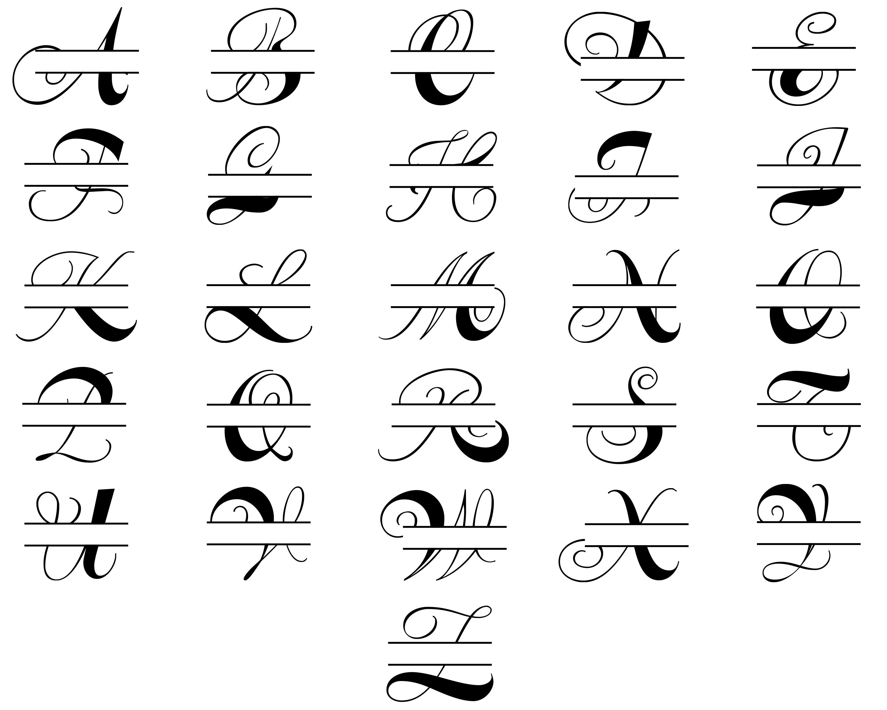 4 Monogram Alphabets SVG Bundle Monogram Alphabet Cadres Svg - Etsy France