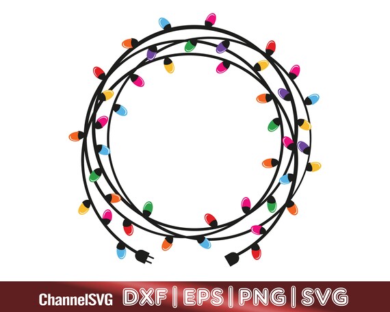 Christmas Lights Frame SVG Merry Christmas Lights Strand Svg | Etsy