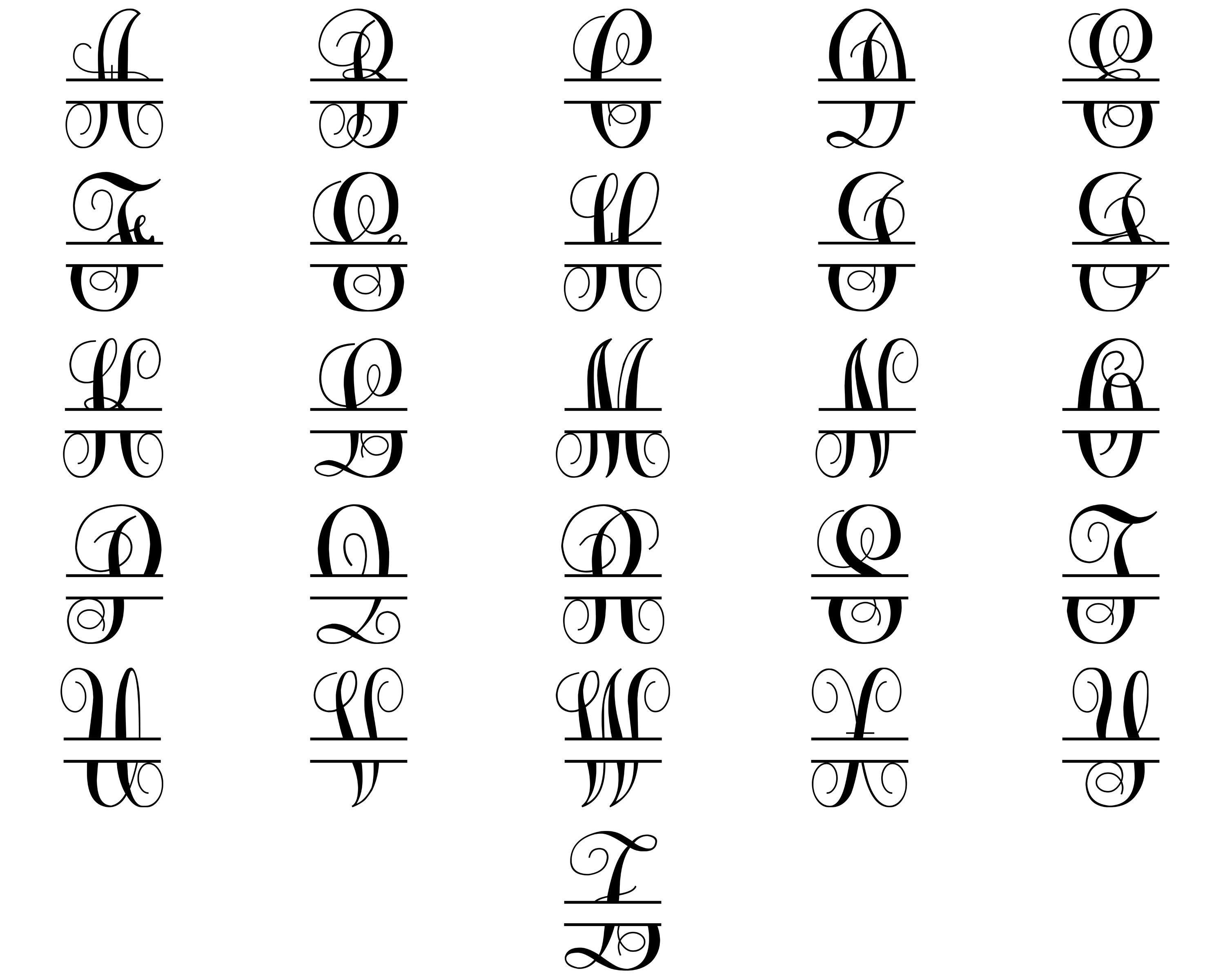 4 Monogram Alphabets SVG Bundle Monogram Alphabet Frames Svg - Etsy