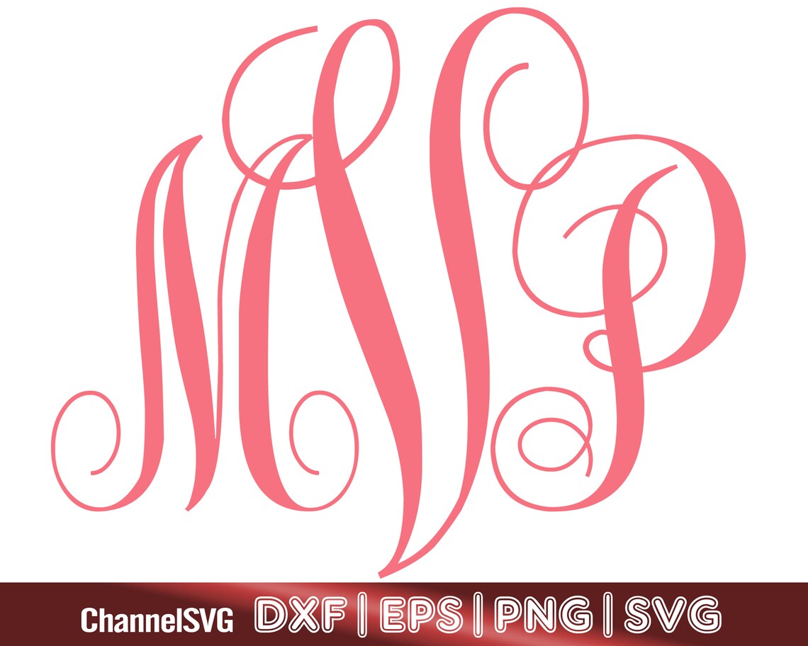 Monogram SVG Alphabet Middle and Side Letters Monogram | Etsy