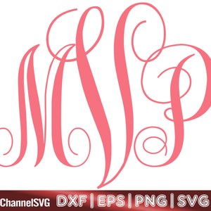 Monogram SVG Alphabet| Middle and Side Letters | Monogram Alphabet ...