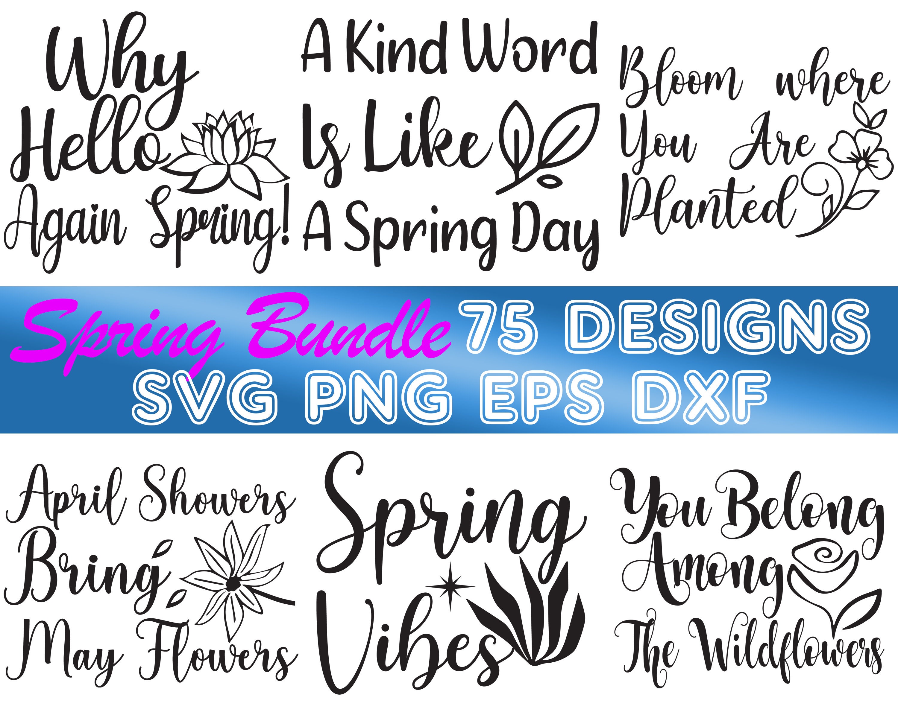 Spring SVG Bundle Spring Shirt Svg Spring Flower Svg - Etsy