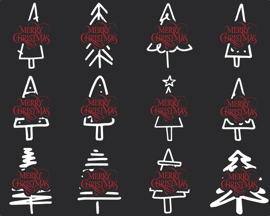Merry Christmas Trees SVG, Christmas Tree Frame Svg, Christmas Tree ...