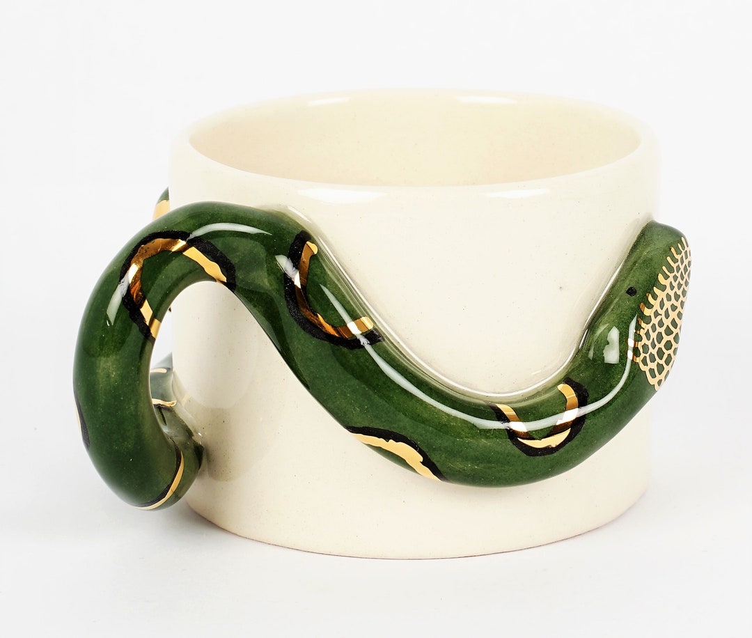 24k Gold Snake Mug, Snake Cup, Christmas Mug, Christmas Mug Cup, Santa ...
