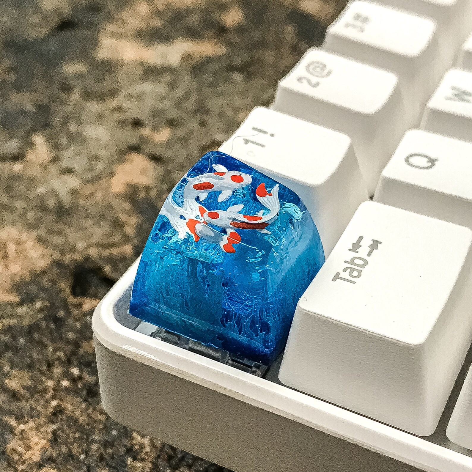 Light Blue Koi Fish Resin Keycap R1 SA Proile Colorful Keycaps | Etsy
