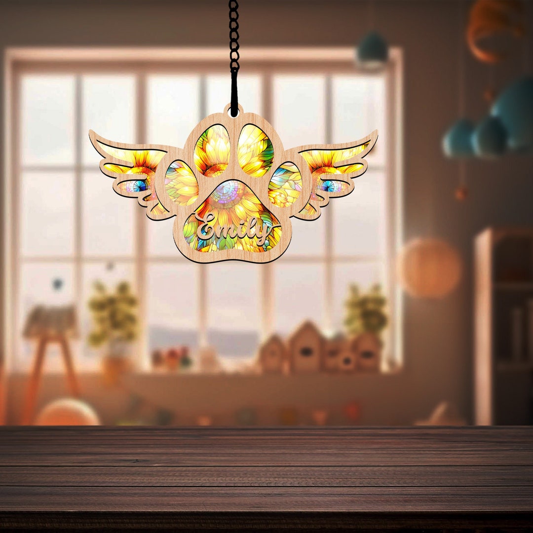 Rainbow Bridge Pet, Sun Catcher, Suncatcher Pet Memorial, Personalized ...