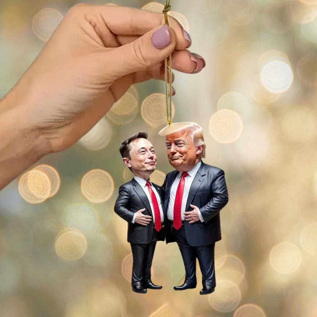 Trump Ornament Christmas, Trump & Musk Acrylic Hanging Ornament ...