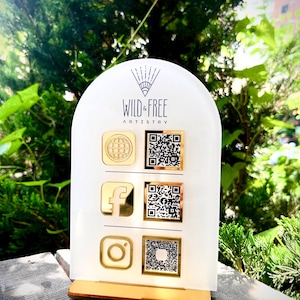 Custom Acrylic QR Code Sign | Social Media Payment Display, Google ...