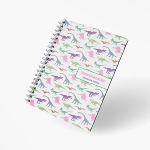 Dinosaur Gift Notebook for Kids/ Animal Custom Name Book for Youth ...