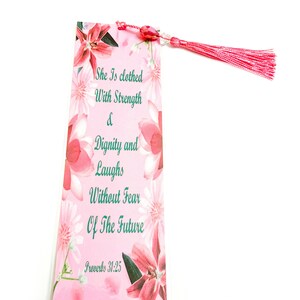 Floral Handmade Bookmark, Flower Proverbs, Bible Verse Bookmarks ...