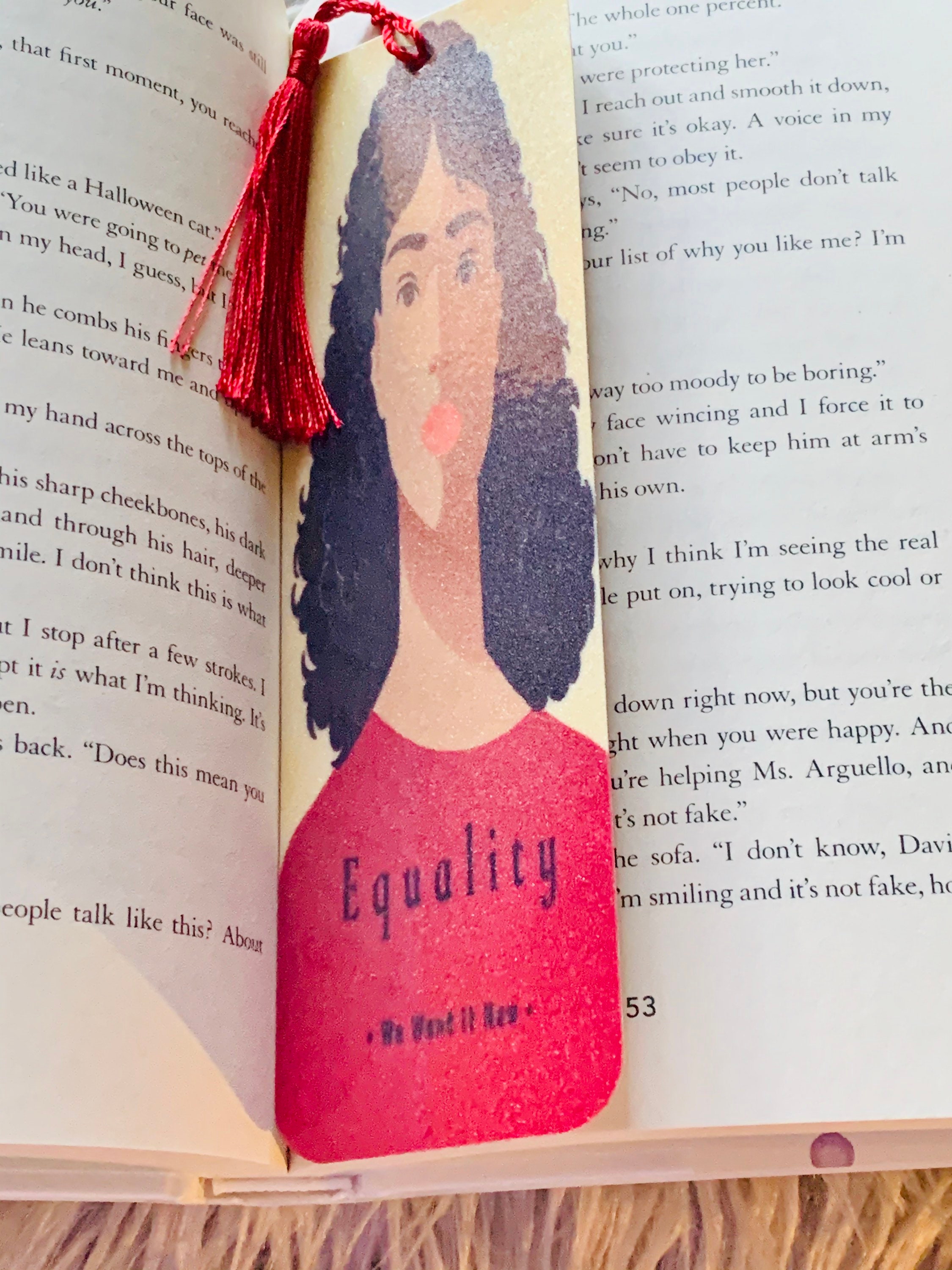 Handmade Equality Lady Glitter Laminated Bookmark - Etsy