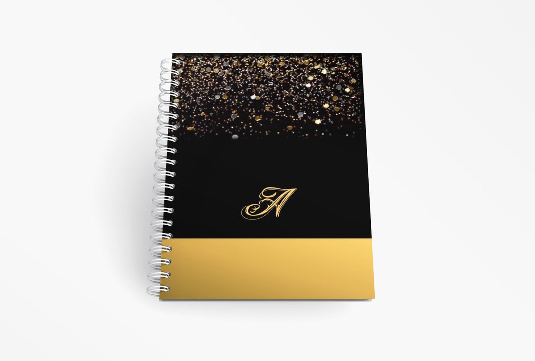 Personalized Notebook, Elegant Gold Notebook, Chevron Notebook, Gold ...