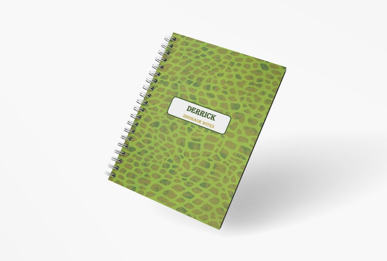 Dinosaur Gift Notebook for Kids/ Animal Custom Name Book for Youth ...