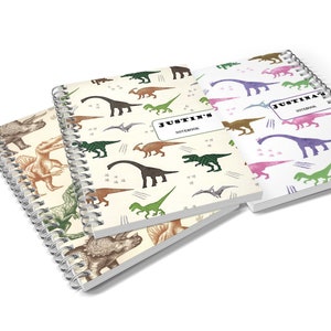 Dinosaur Gift Notebook for Kids/ Animal Custom Name Book for Youth ...