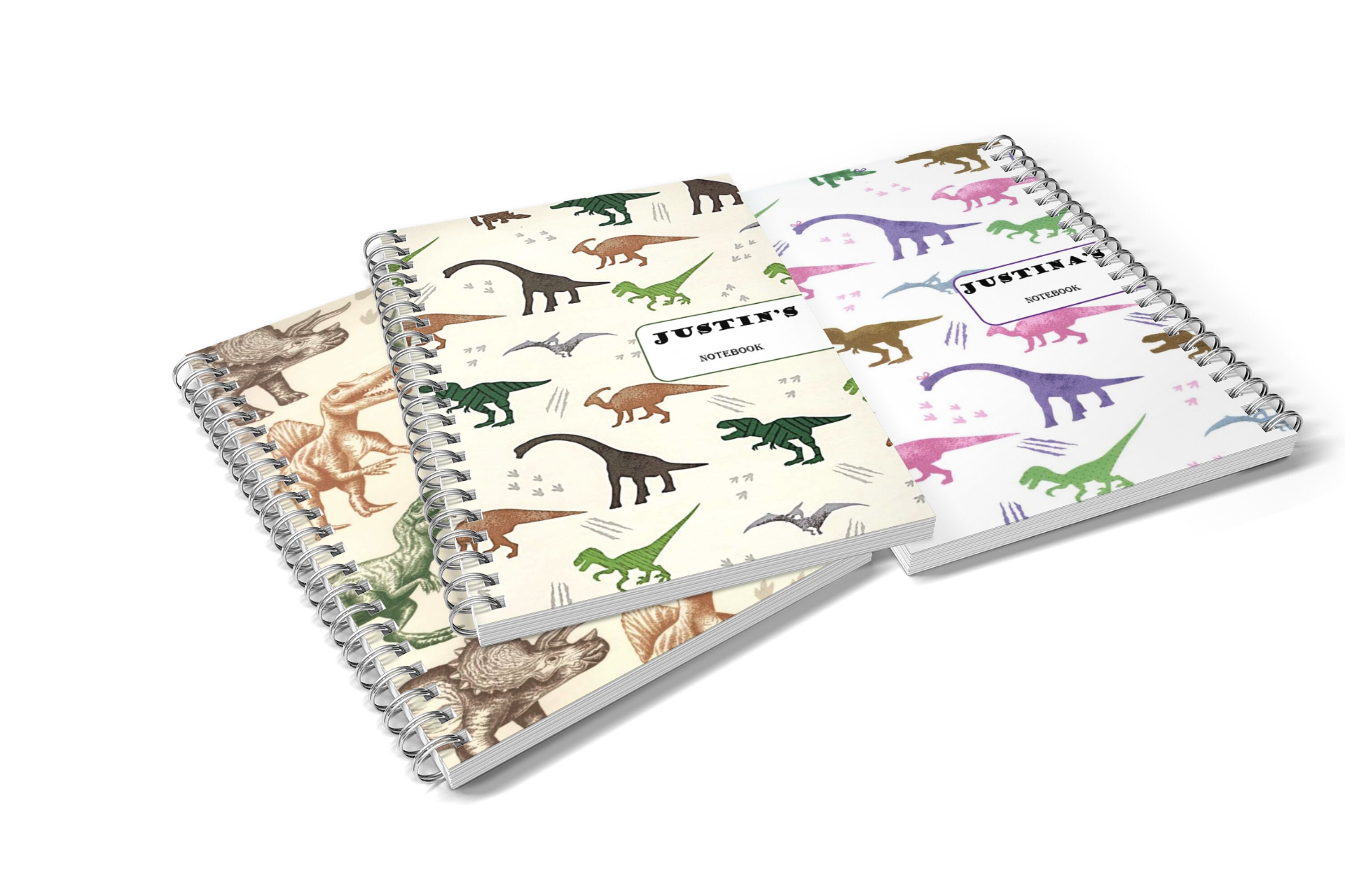 Dinosaur Gift Notebook for Kids/ Animal Custom Name Book for Youth ...