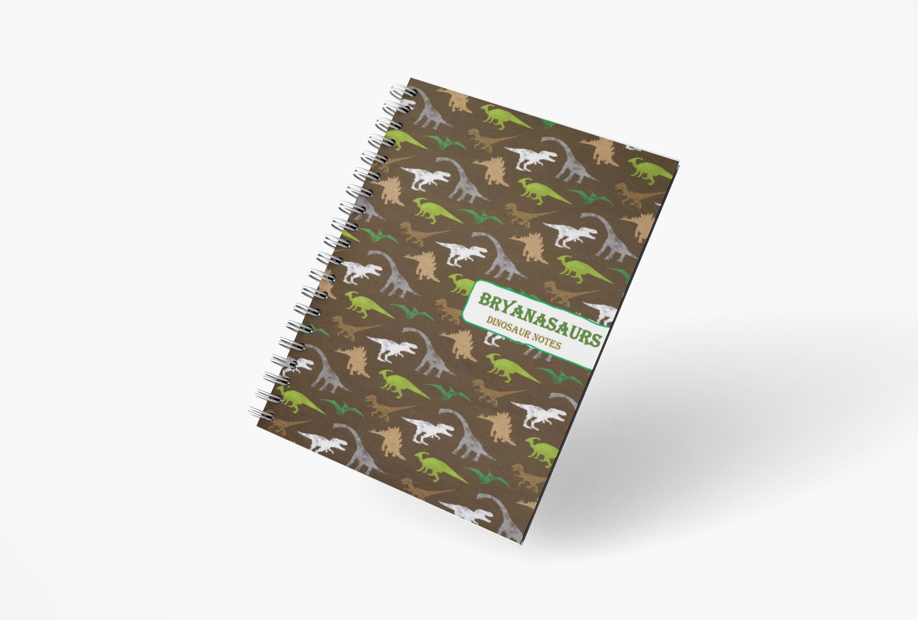 Dinosaur Gift Notebook for Kids/ Animal Custom Name Book for Youth ...