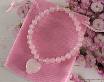 Pink Rose Bracelet - Etsy