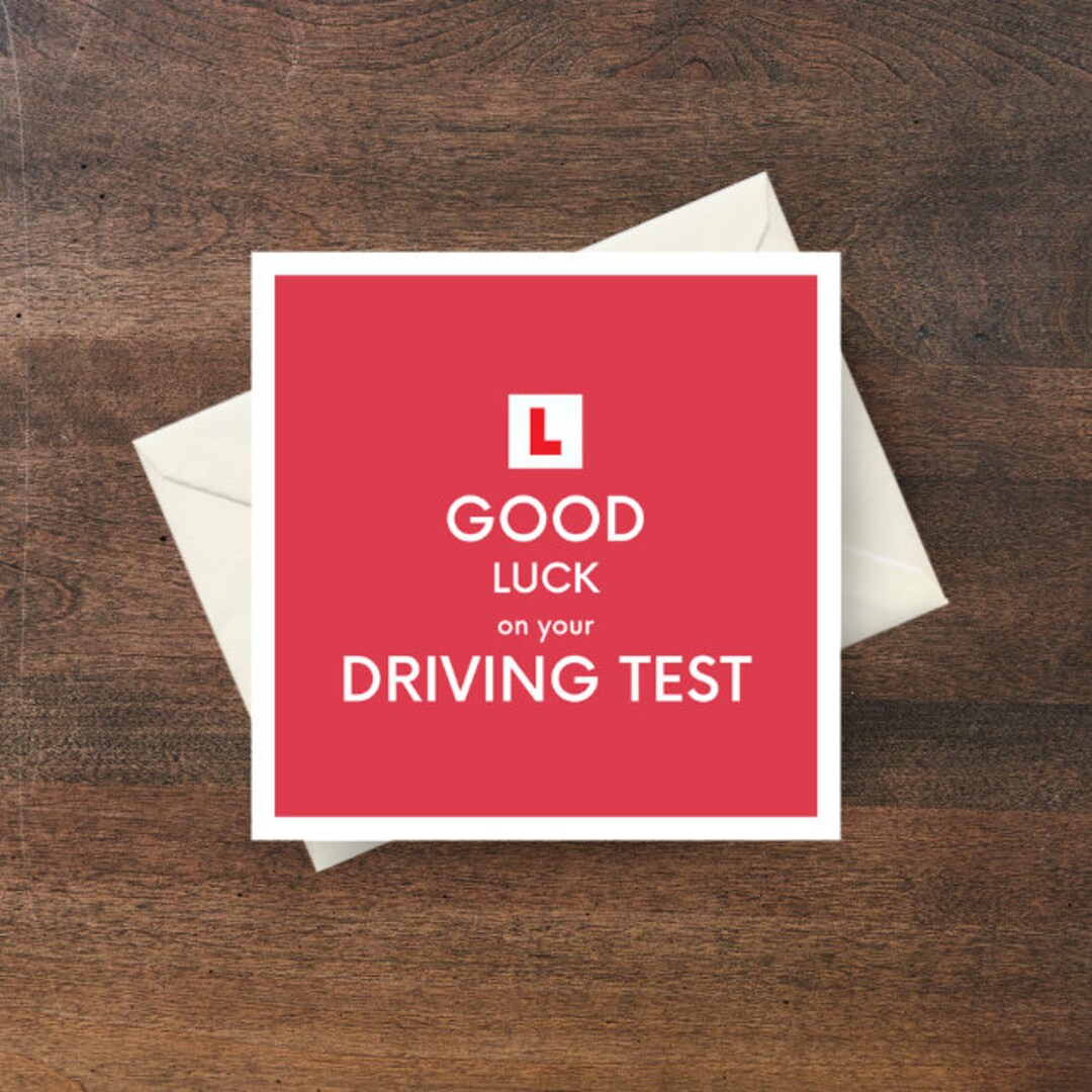 Driving Test Greeting Card, Good Luck Card for Driving Exam, Positive ...
