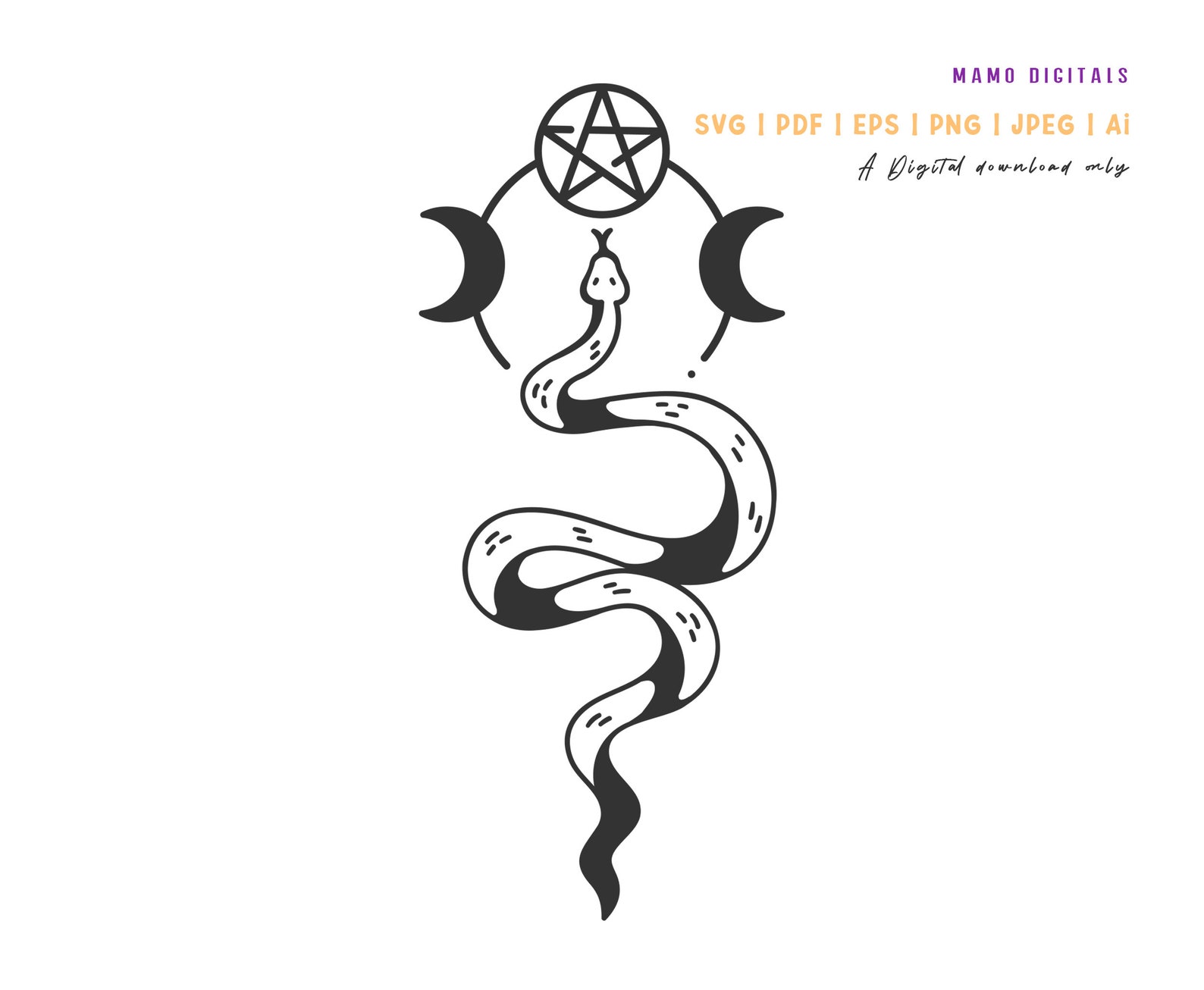 Magic Snake Svg Witch Svg Witchcraft Svg Fantasy Svg | Etsy