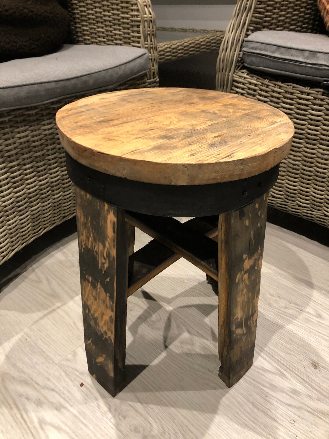 Solid Oak Small Bar Stools. - Etsy