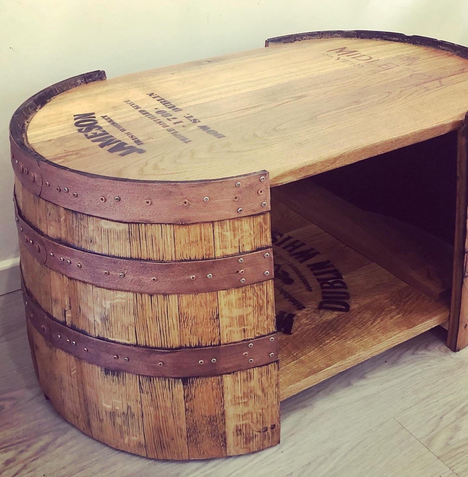 Whiskey Barrel Table Made From Solid Oak - Etsy UK