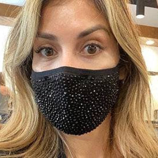 Rhinestone Mask - Etsy