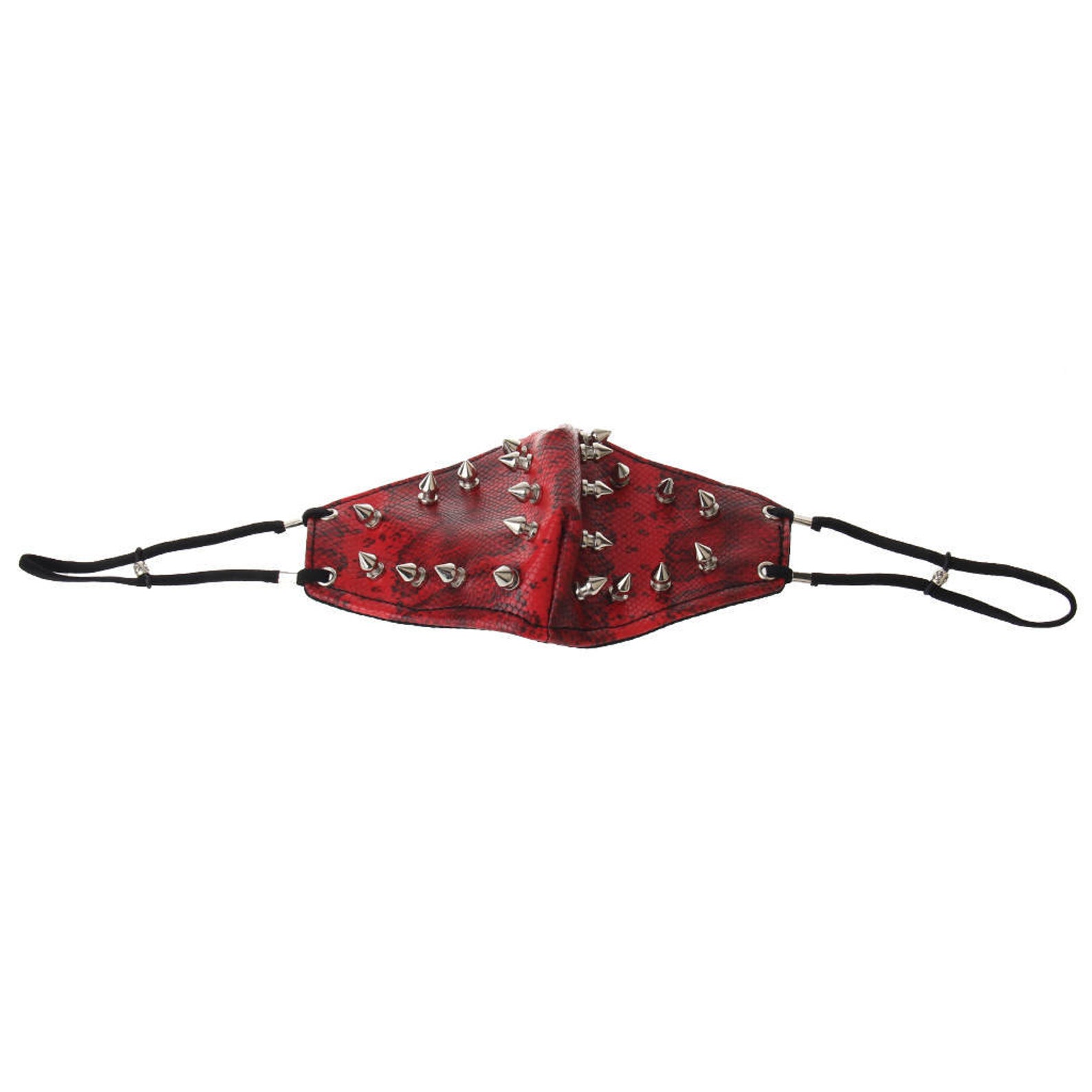 Black Spiked Leather Face Mask Punk Rivet Mask Biker | Etsy