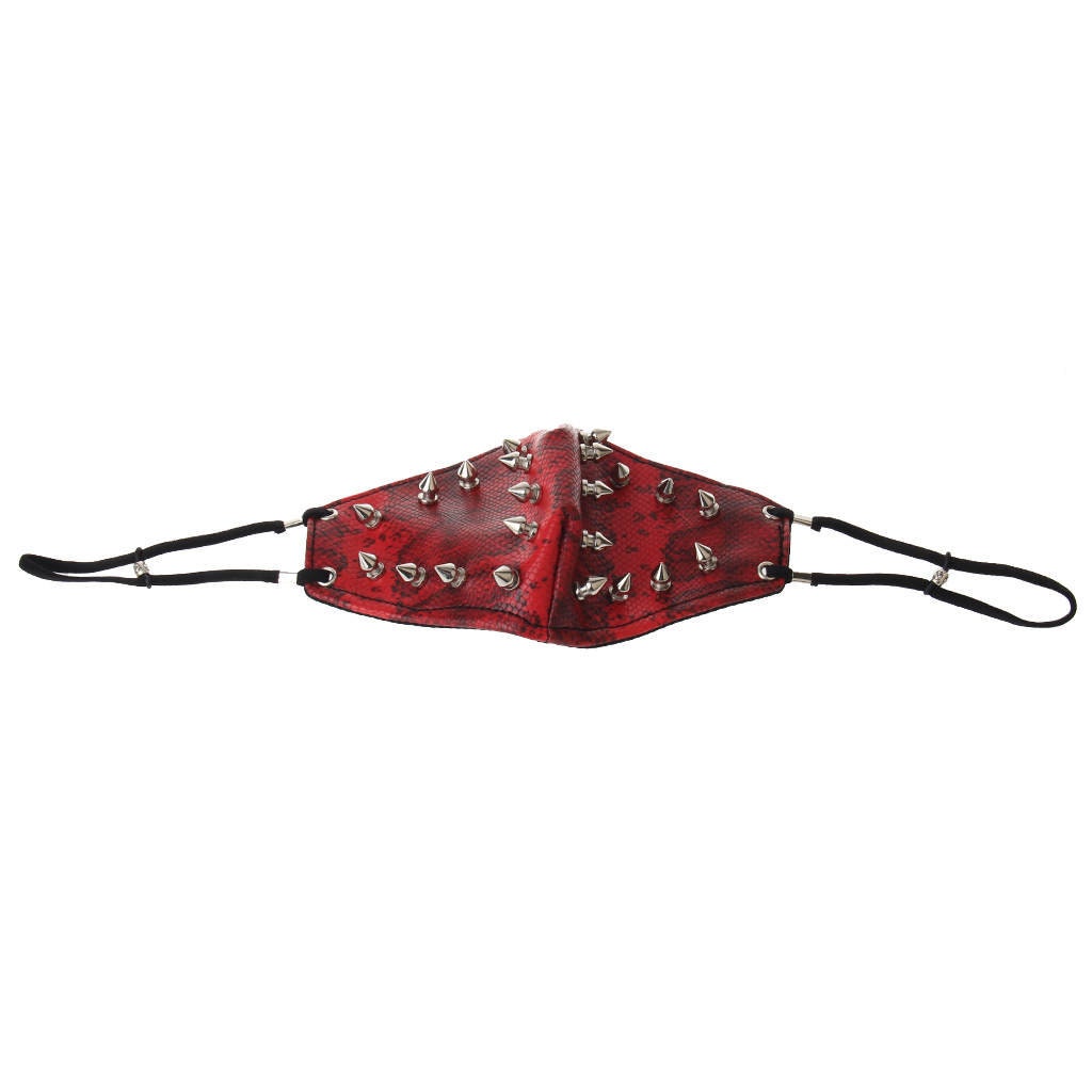 Black Spiked Leather Face Mask Punk Rivet Mask Biker | Etsy