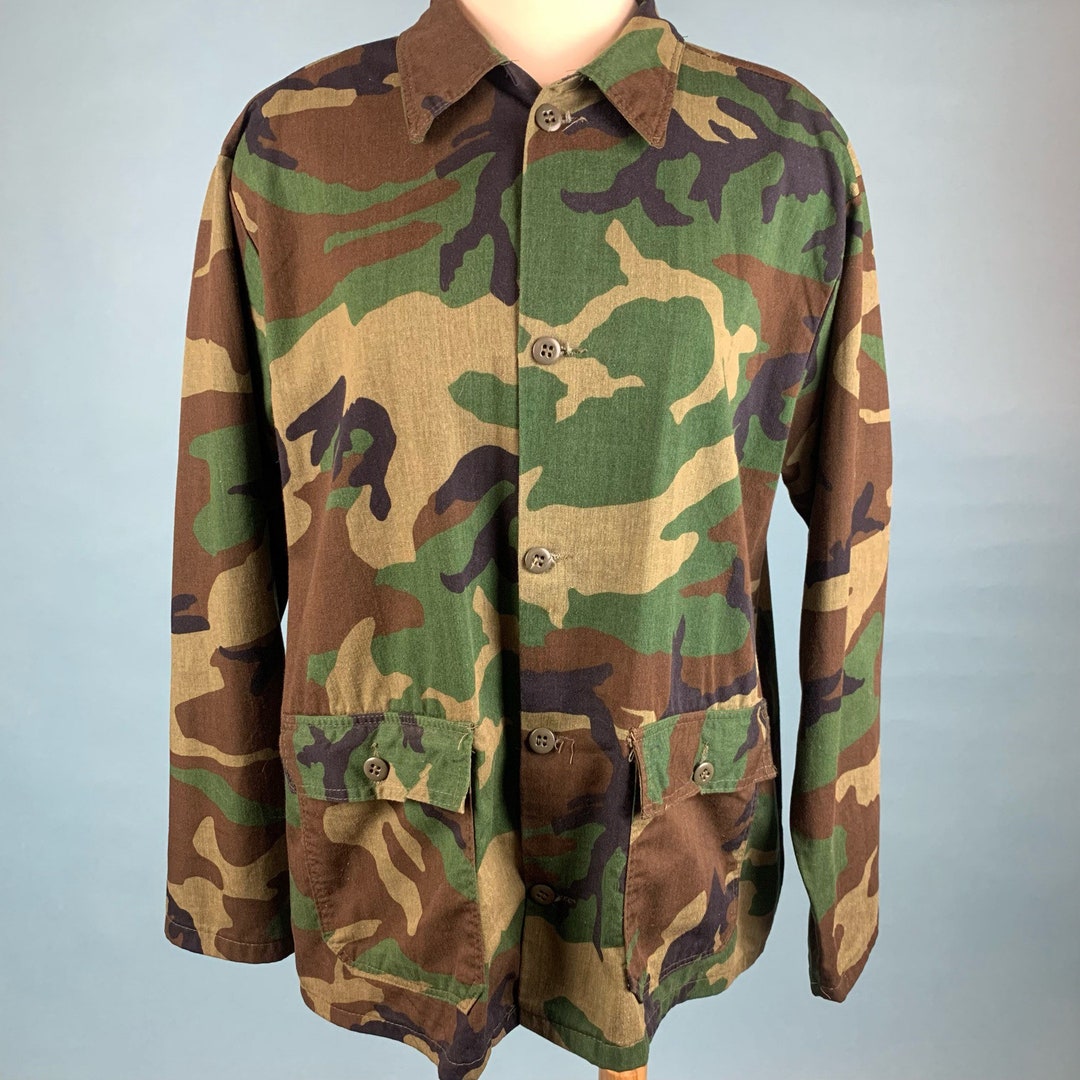 80s Vintage M81 WOODLAND Camo Utility Jacket - Etsy