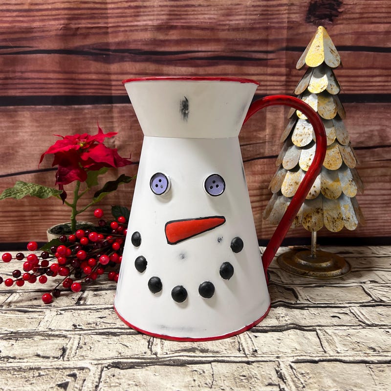 Snowman Pitcher - Etsy