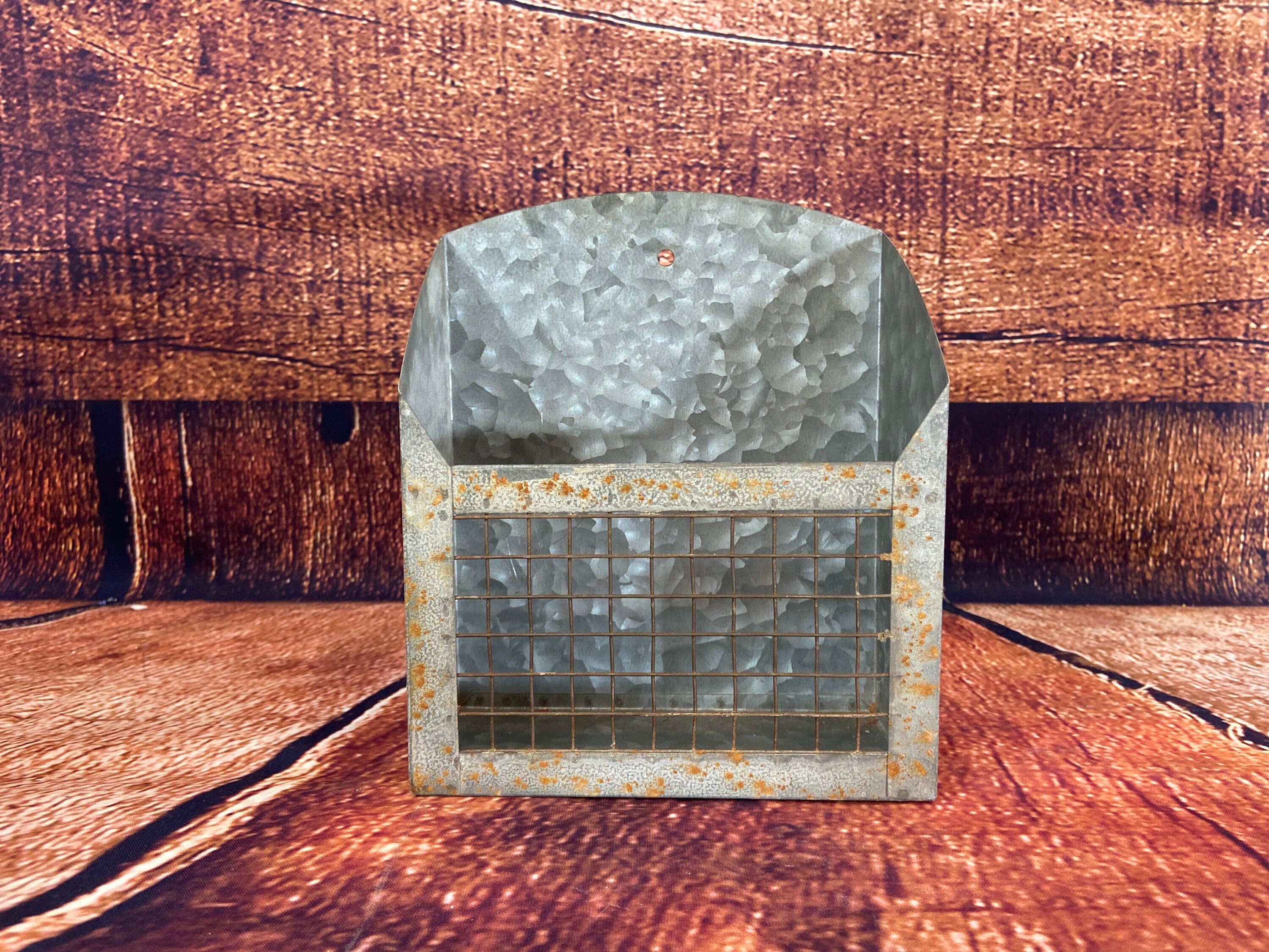 Galvanized Metal Distressed Vertical Bin Set - Etsy