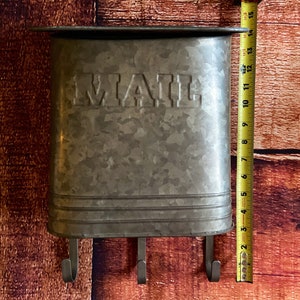 Galvanized Wall-mounted Mailbox With Hooks - Etsy