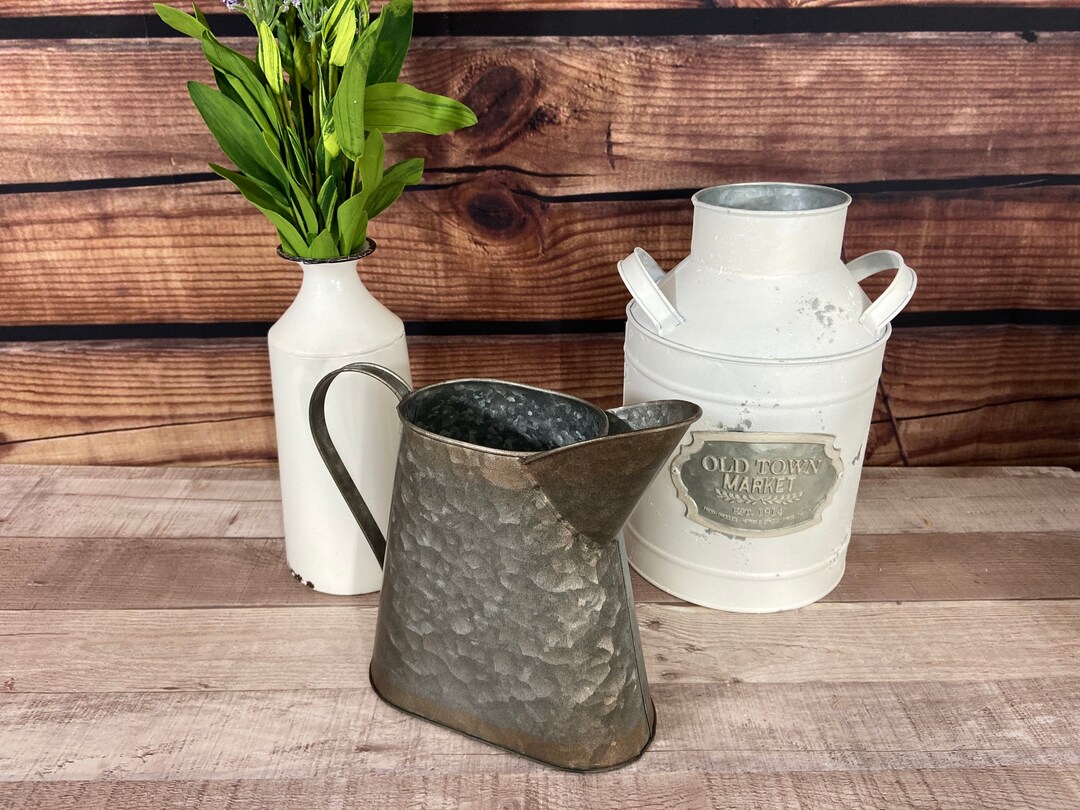 Vintage Style Small Metal Pitcher for Decorative Use - Farmhouse Chic ...