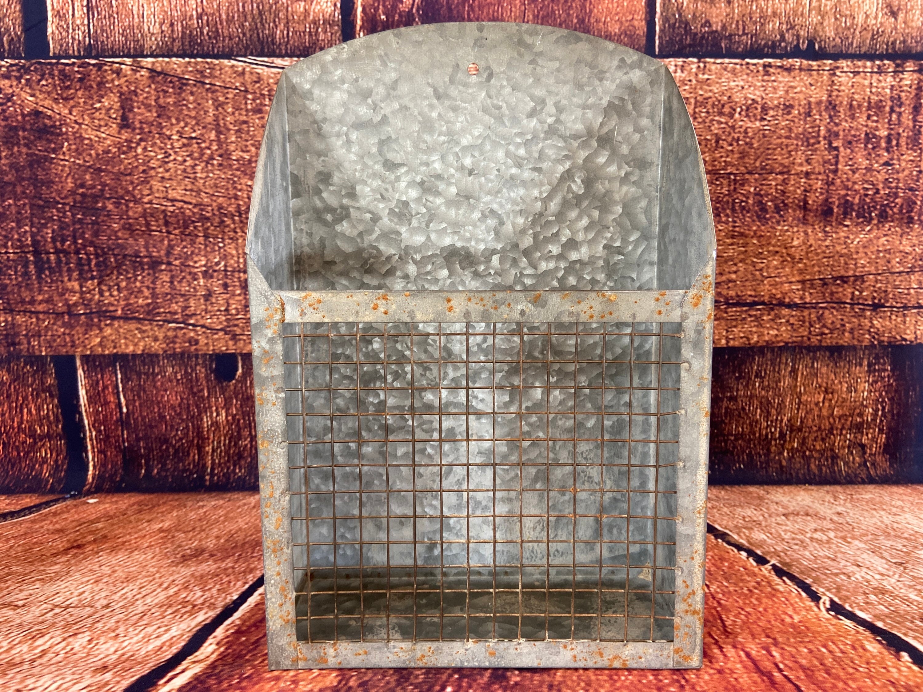 Galvanized Metal Distressed Vertical Bin Set - Etsy