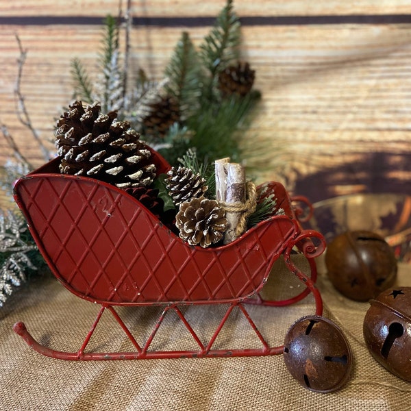Red Sleigh - Etsy