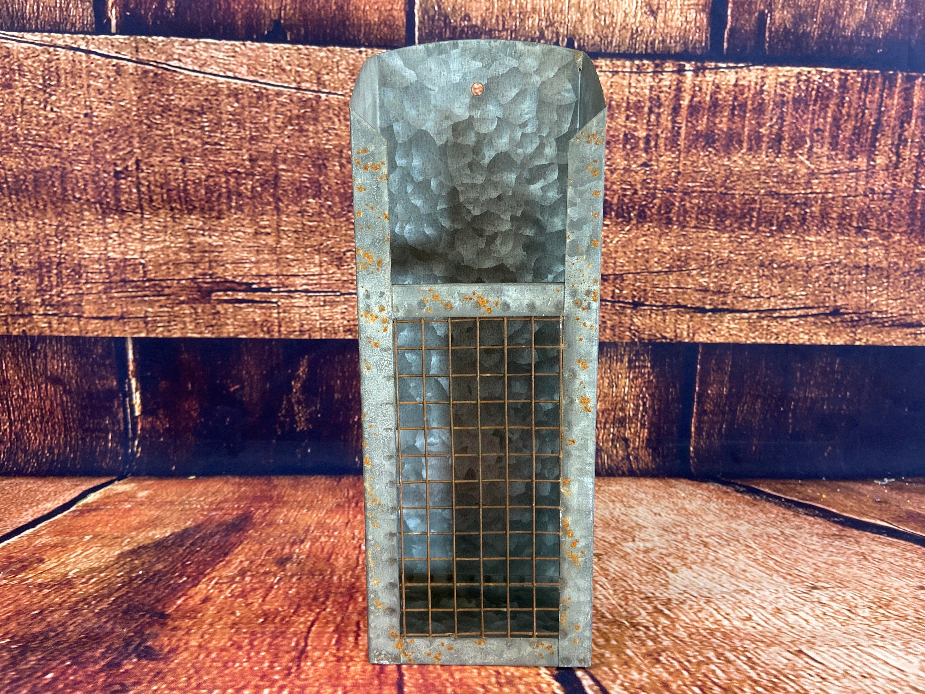 Galvanized Metal Distressed Vertical Bin Set - Etsy