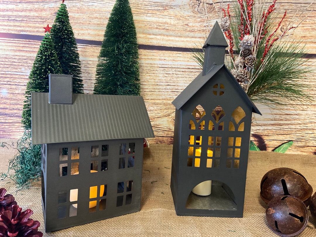 Metal Country Church or House Luminary - Etsy