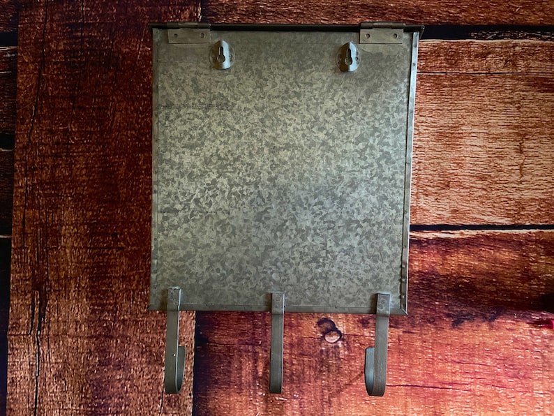 Galvanized Wall-mounted Mailbox With Hooks - Etsy