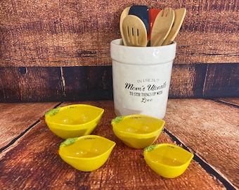Lemon Ceramic Measuring Cups & Spoons Gift Set, Ceramic Baking Gifts ...