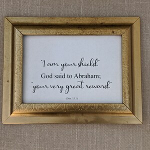Bible Verse Printable, i Am Your Shield, Your Very Great Reward Digital ...