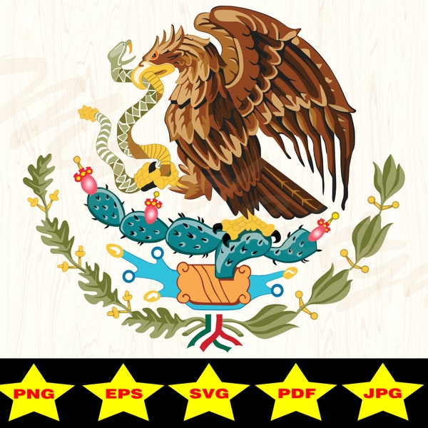 Escudo De Mexico Png - Etsy