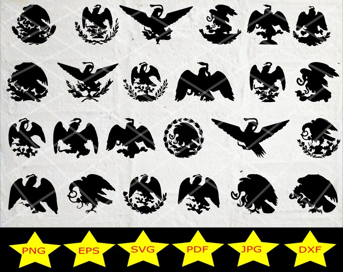 Escudo de Armas Mexicano SVG, Águila Mexicana svg, Silueta, svg, png, dxf, eps, Archivo de Corte ...