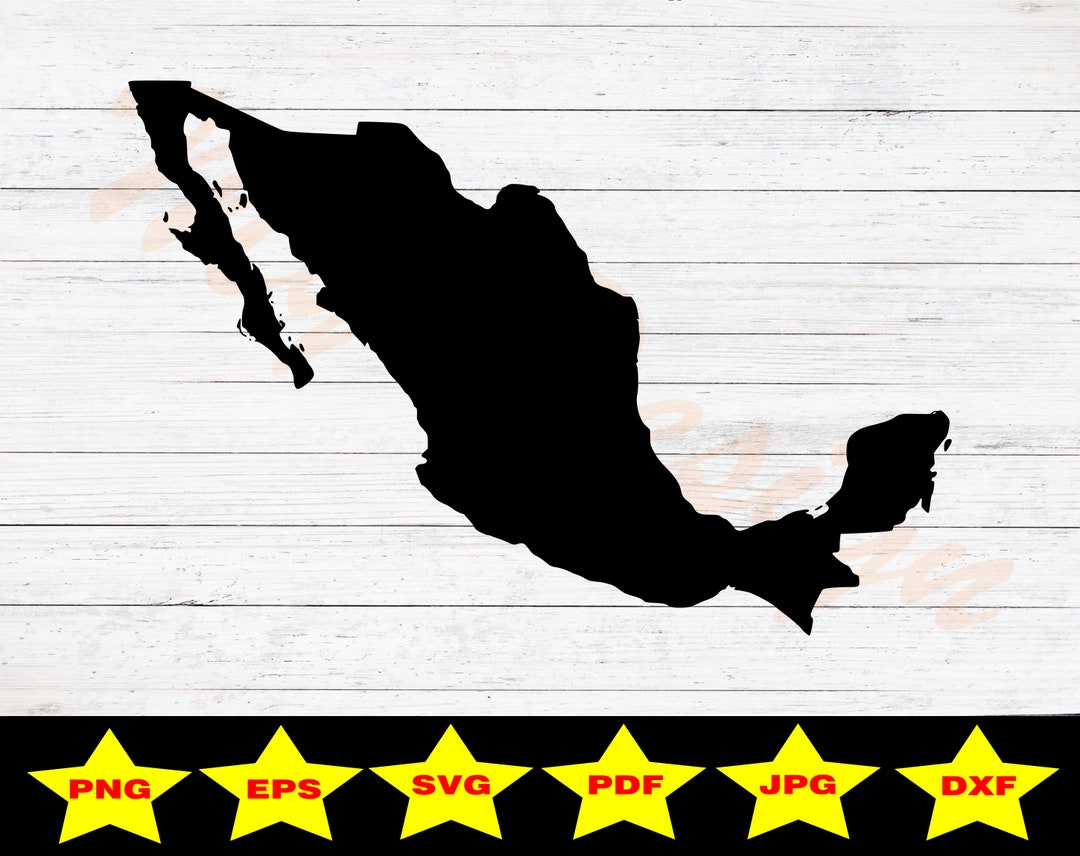 Mexican Map Mexico Single Color Geography Digital File SVG Clip Art ...