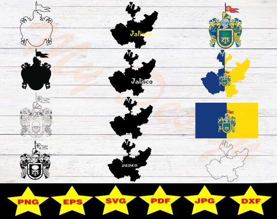 Jalisco Mexico State Coat of Arms and Maps Bundle Digital File | Etsy