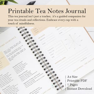 Tea Tasting Notes Journal - Printable PDF Template, Track Your Teas ...