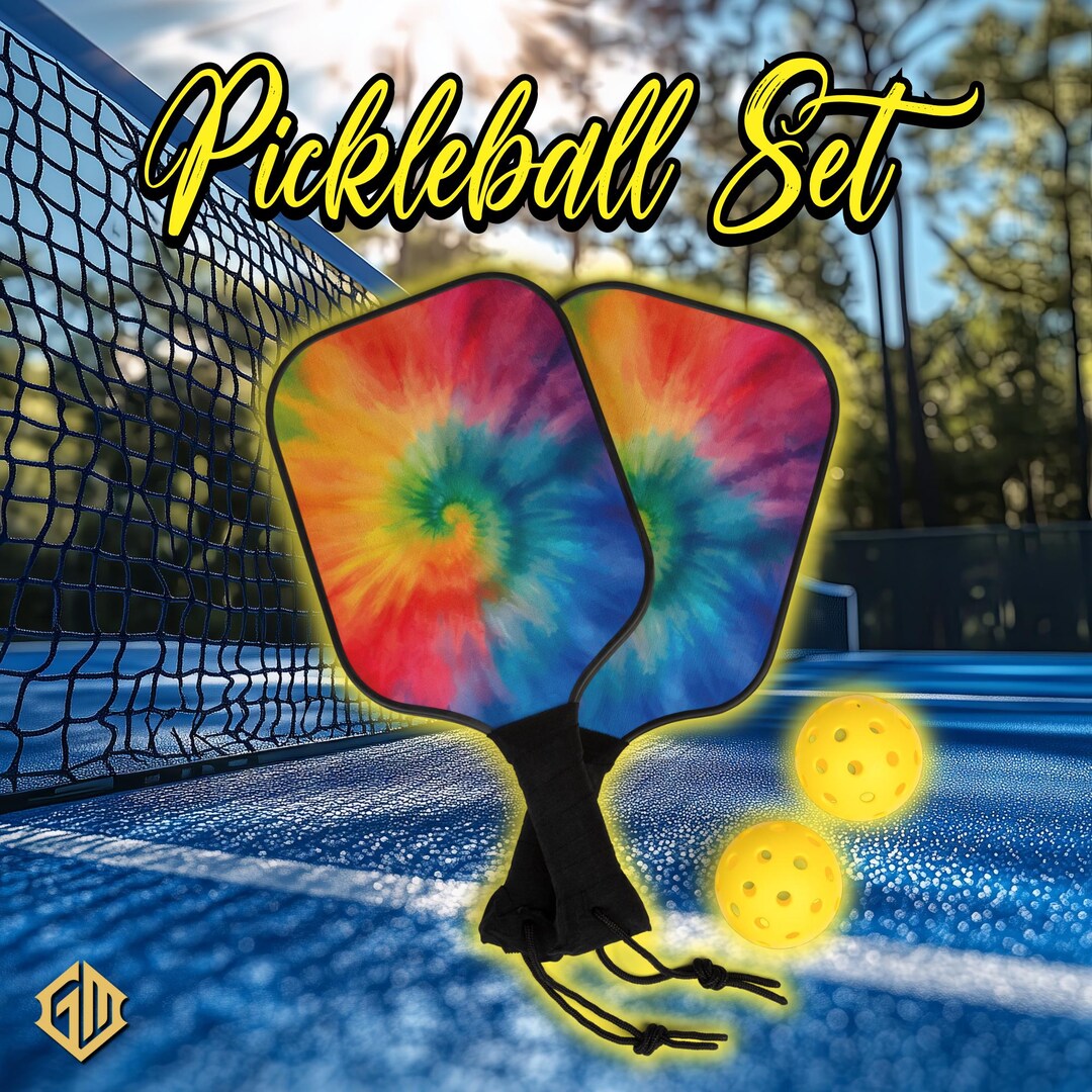 Tie Dye Pickleball Set, Pickleball Paddle Set, Pickleball Equipment ...