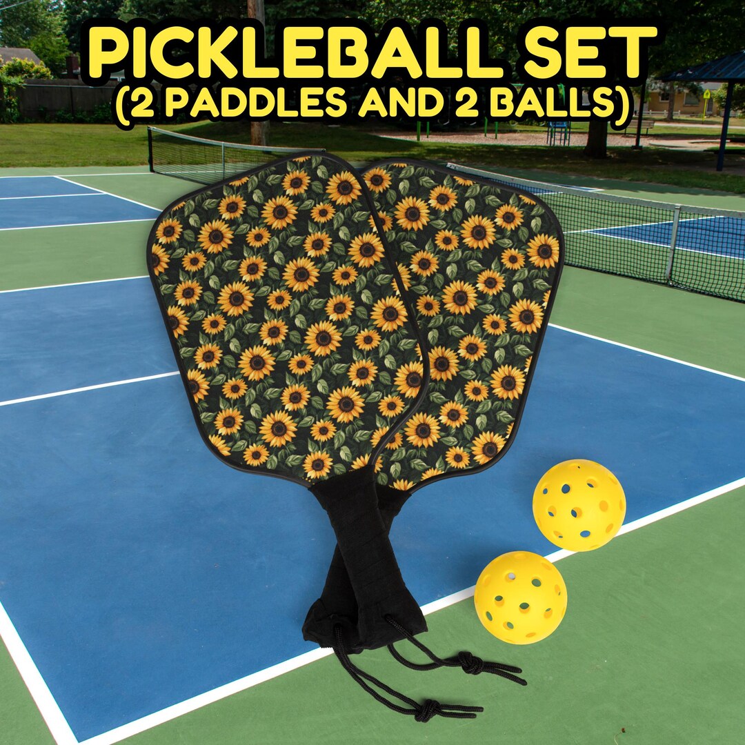 Sunflowers Pickleball Set, Pickleball Kit With Sunflowers Design ...
