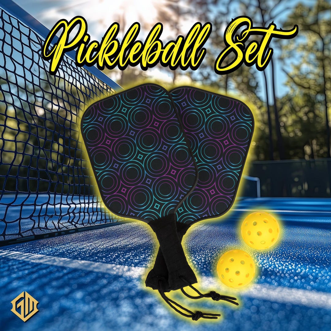 Teal and Purple Pickleball Set, Pickleball Paddle Set, Pickleball ...