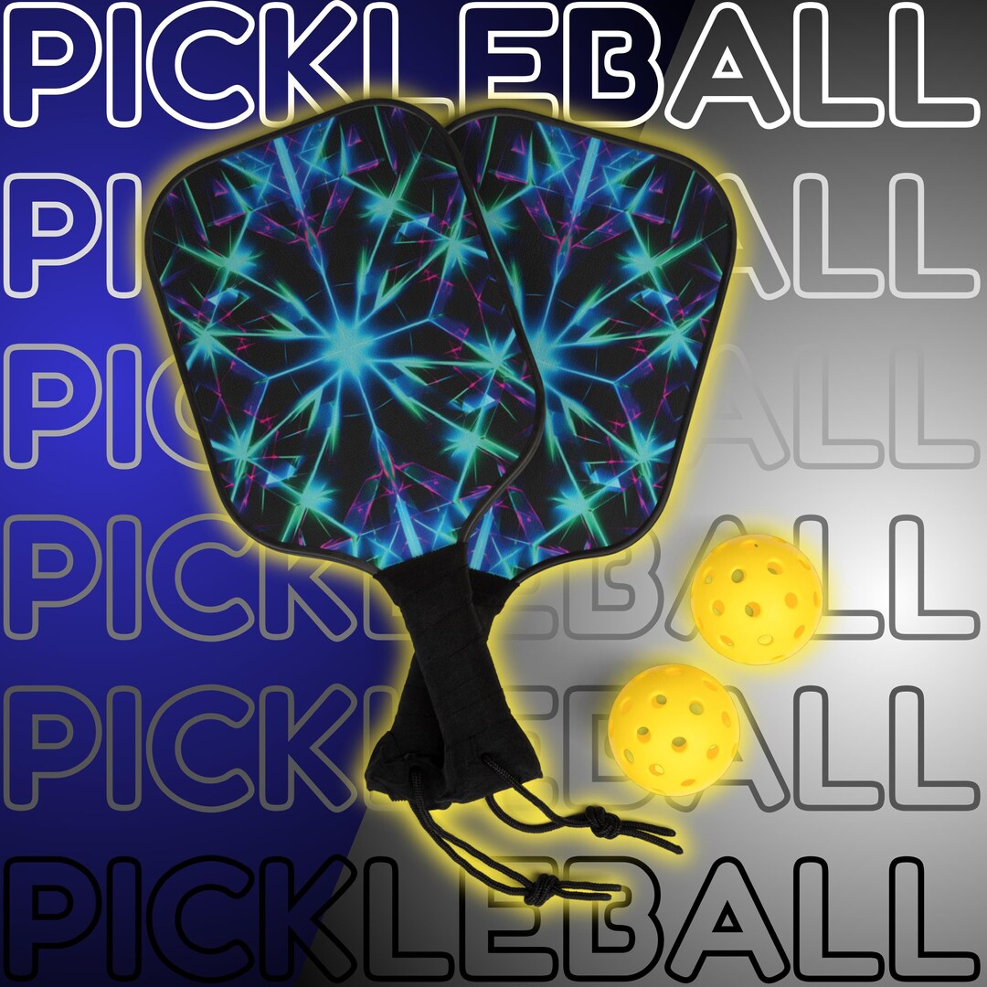 Vibrant Neon Pickleball Set, Pickleball Paddle Set, Pickleball ...