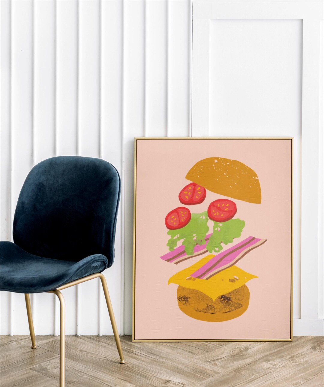 Deconstructed Sandwich Poster Kitchen Wall Art Pop Food Decor Poster ...
